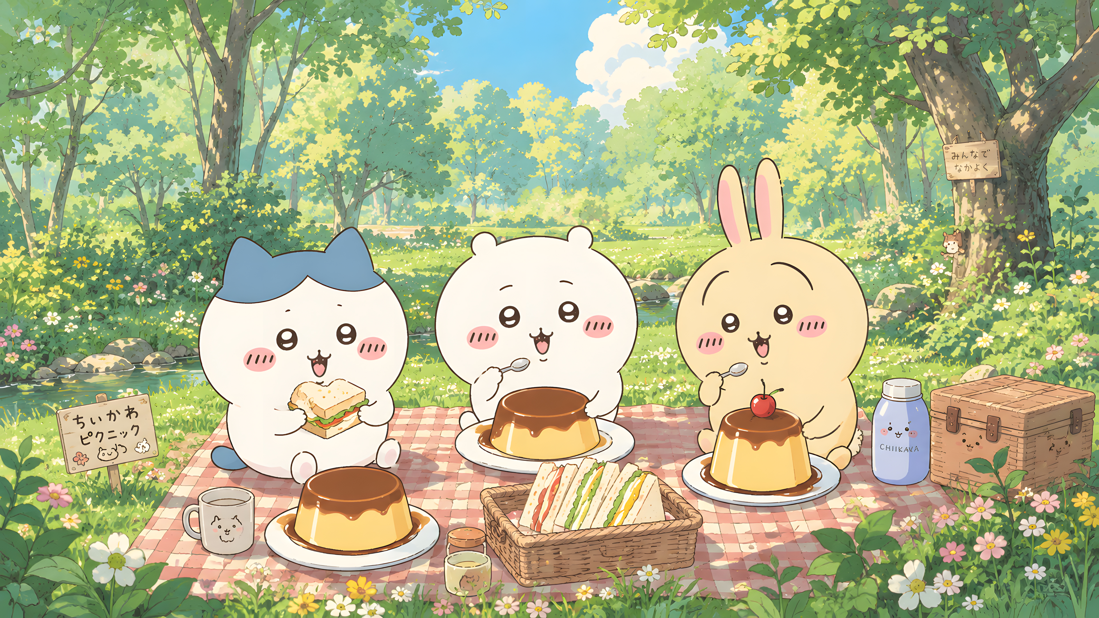 ちいかわ(Chiikawa) キャラクター デスクトップ/PC壁紙 - Chiikawa Wallpaper
