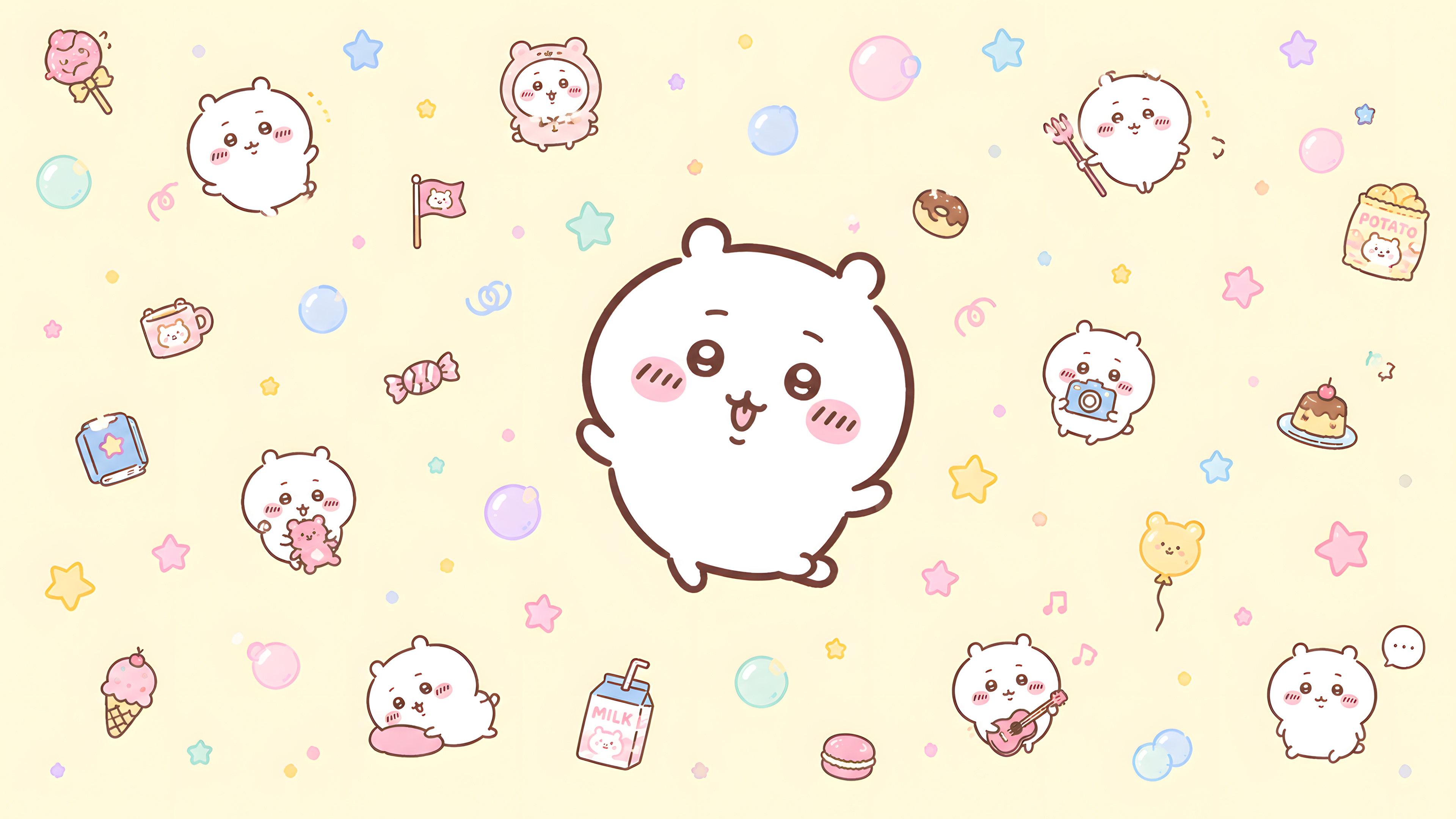 ちいかわ(Chiikawa) キャラクター デスクトップ/PC壁紙 - Chiikawa Wallpaper