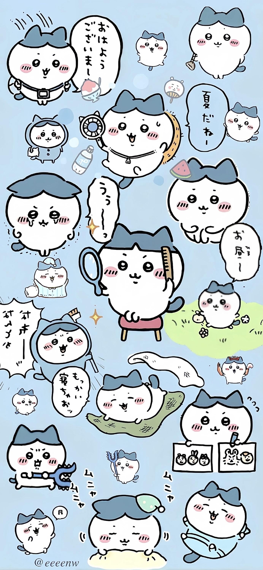 치이카와 모든 캐릭터 - Chiikawa Wallpaper
